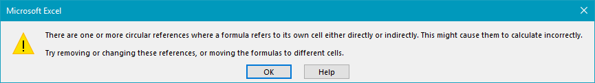 There Are One Or More Circular Reference Where A Formula 